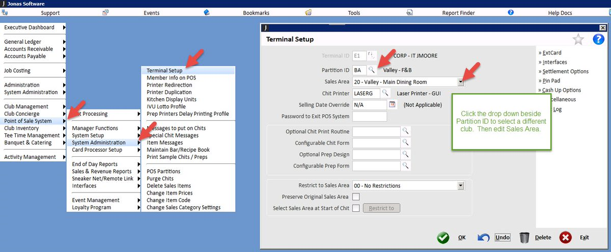 How to Change Partition in Jonas – The Cliffs IT Department
